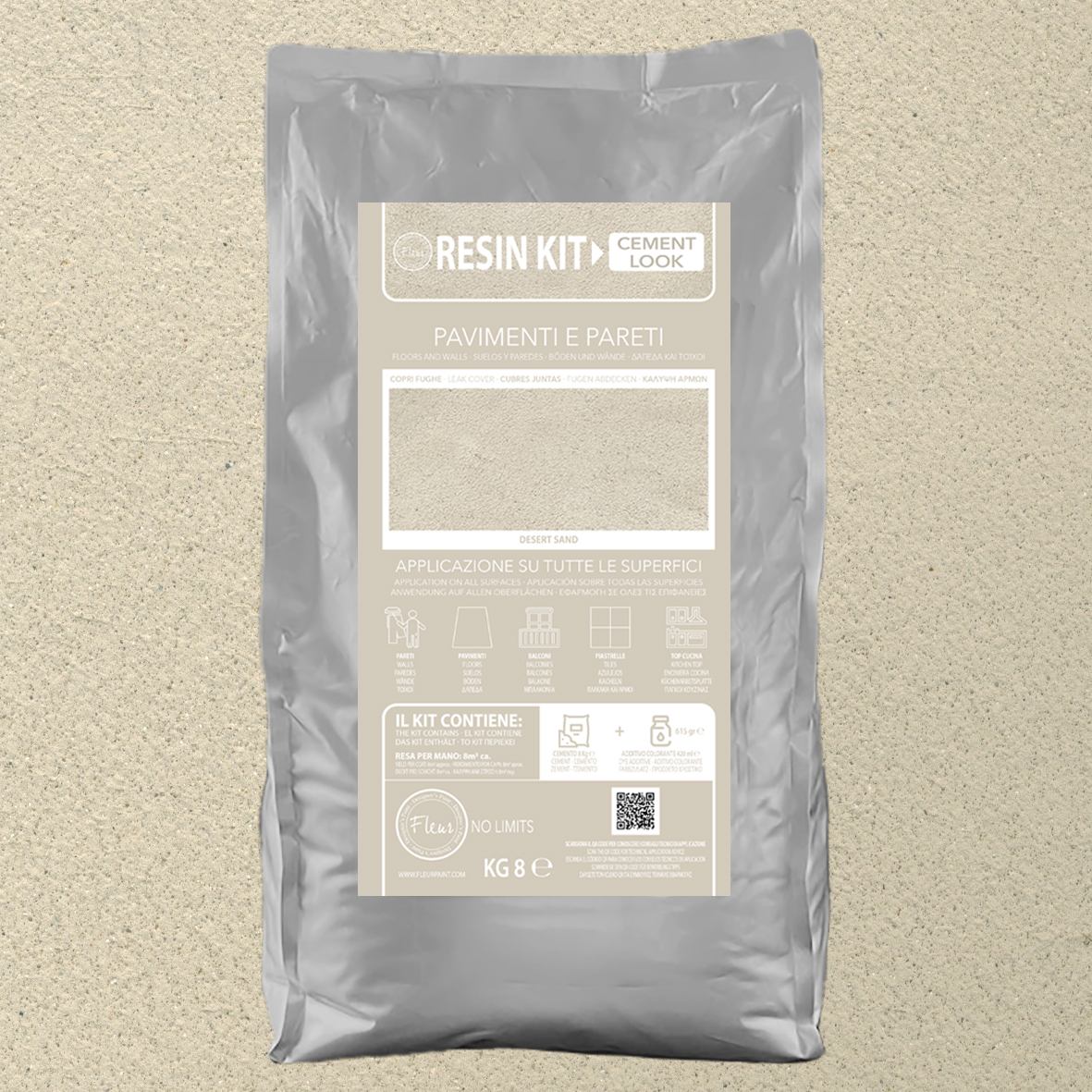 Vendita online Fleur resin kit cement look 8 kg - desert sand