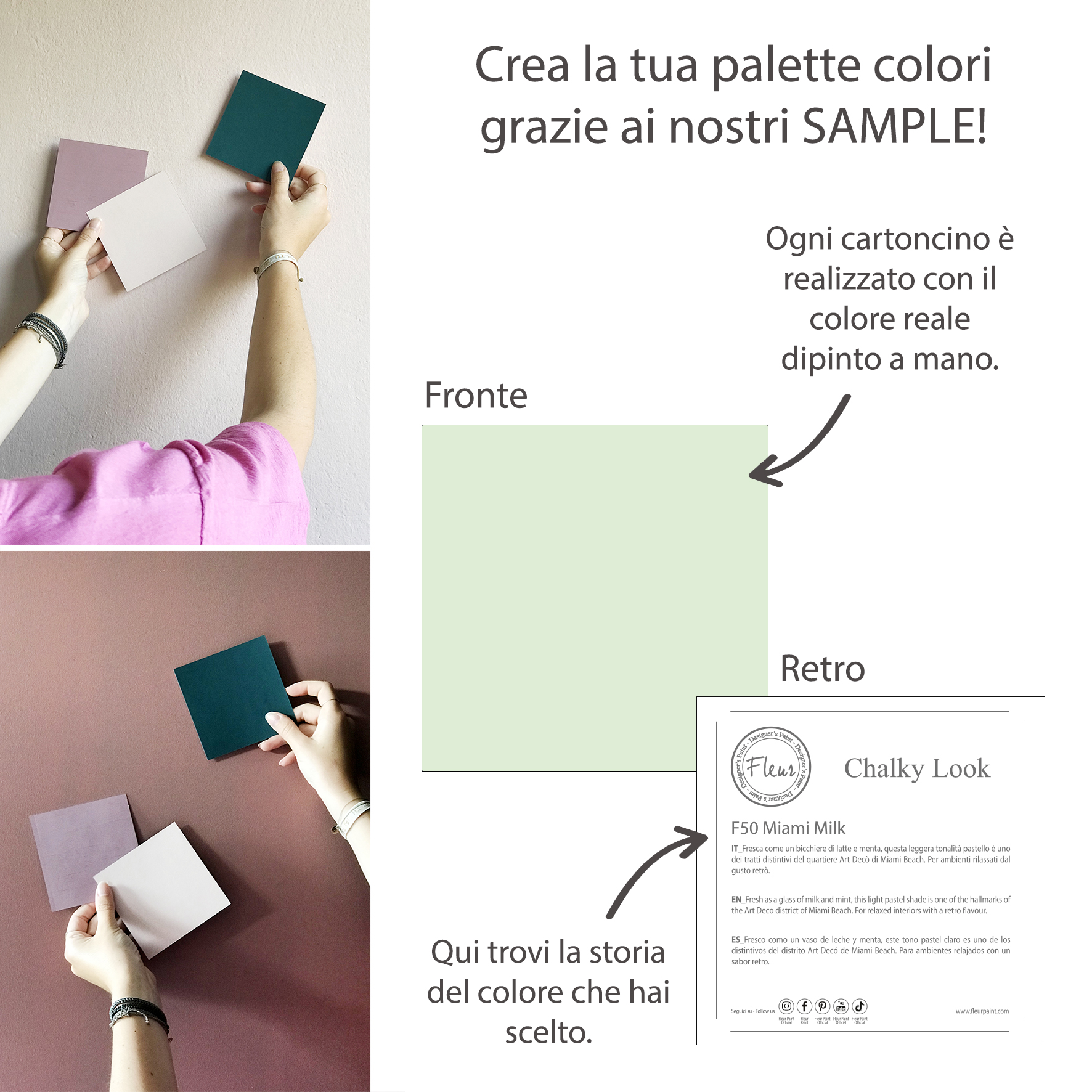 Vendita online Sample colore reale chalky look cartoncino 10x10cm - f50 ...