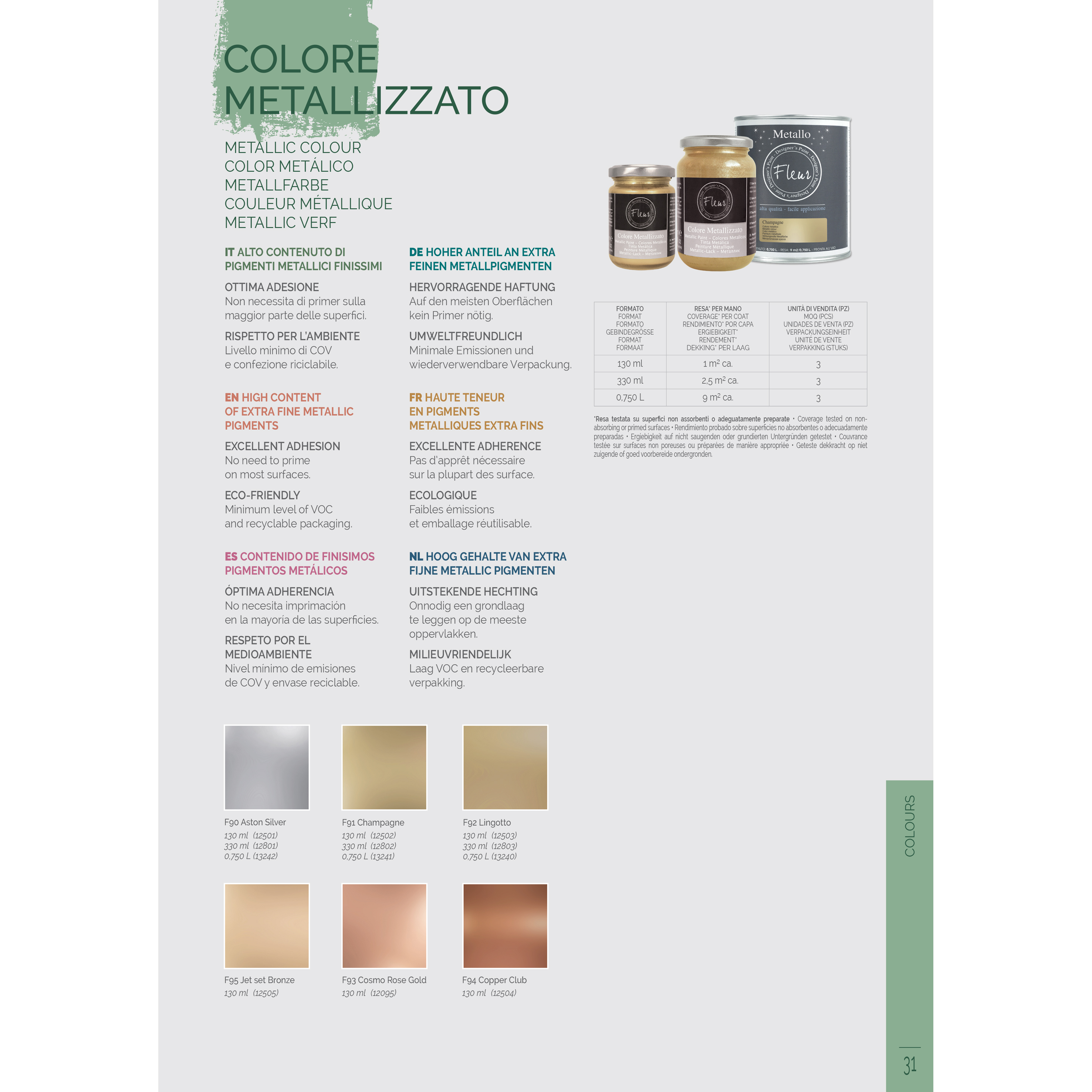 Vendita online Colore metallizzato - fleur 750 ml - f91 champagne