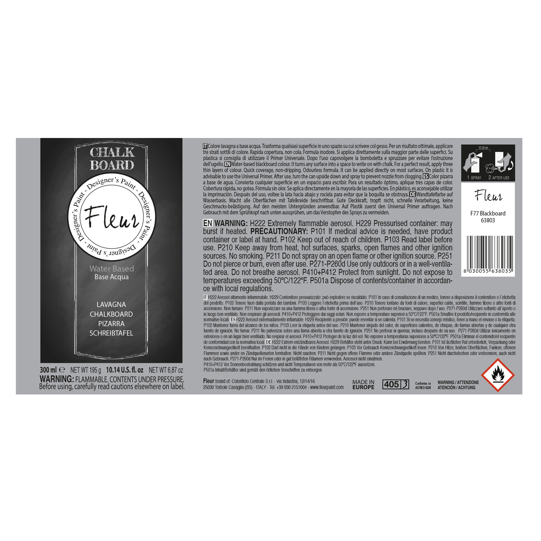 Vendita online Colore effetto lavagna - fleur spray 300 ml - f77 blackboard