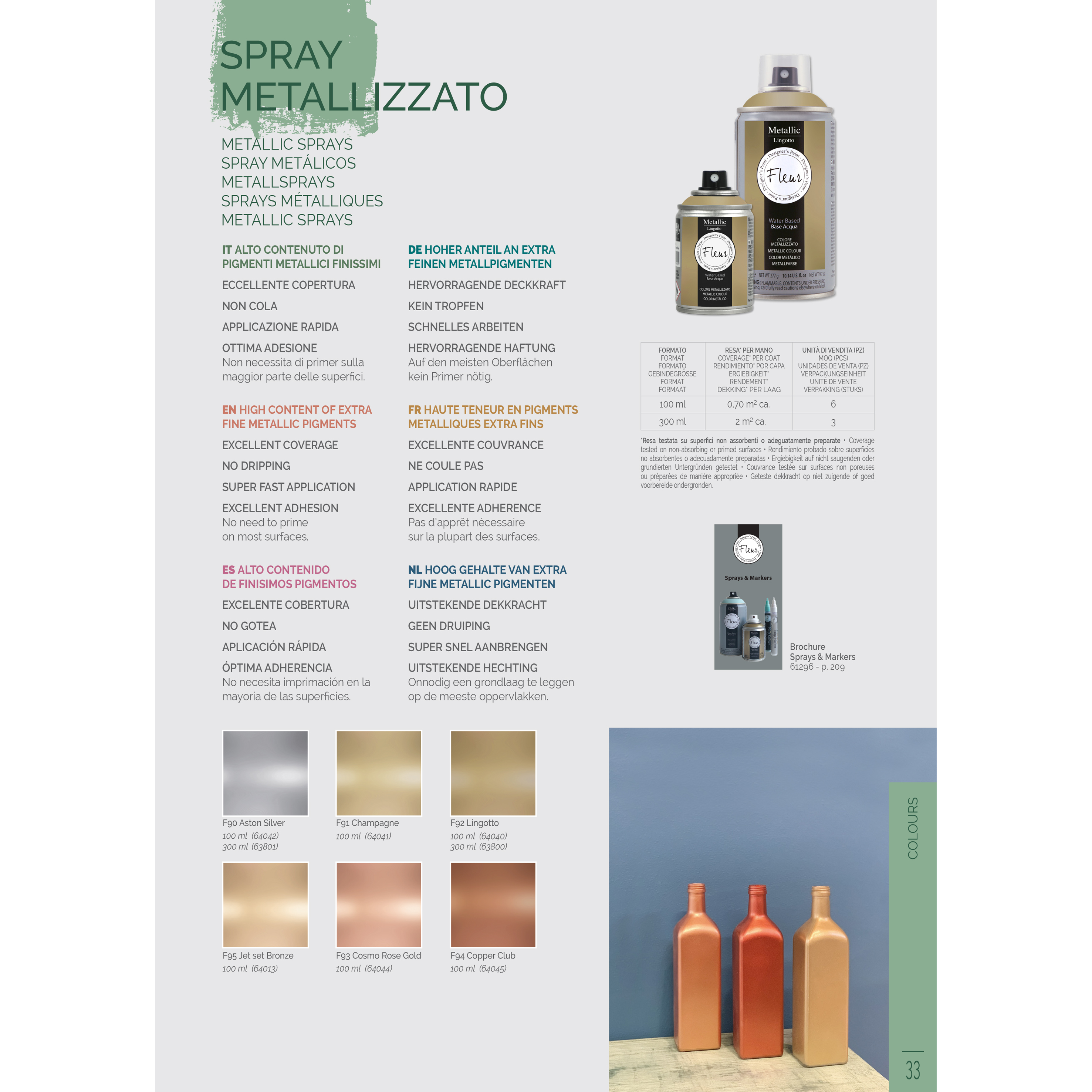 Vendita online Colore metallizzato - fleur spray 100 ml - f92 lingotto