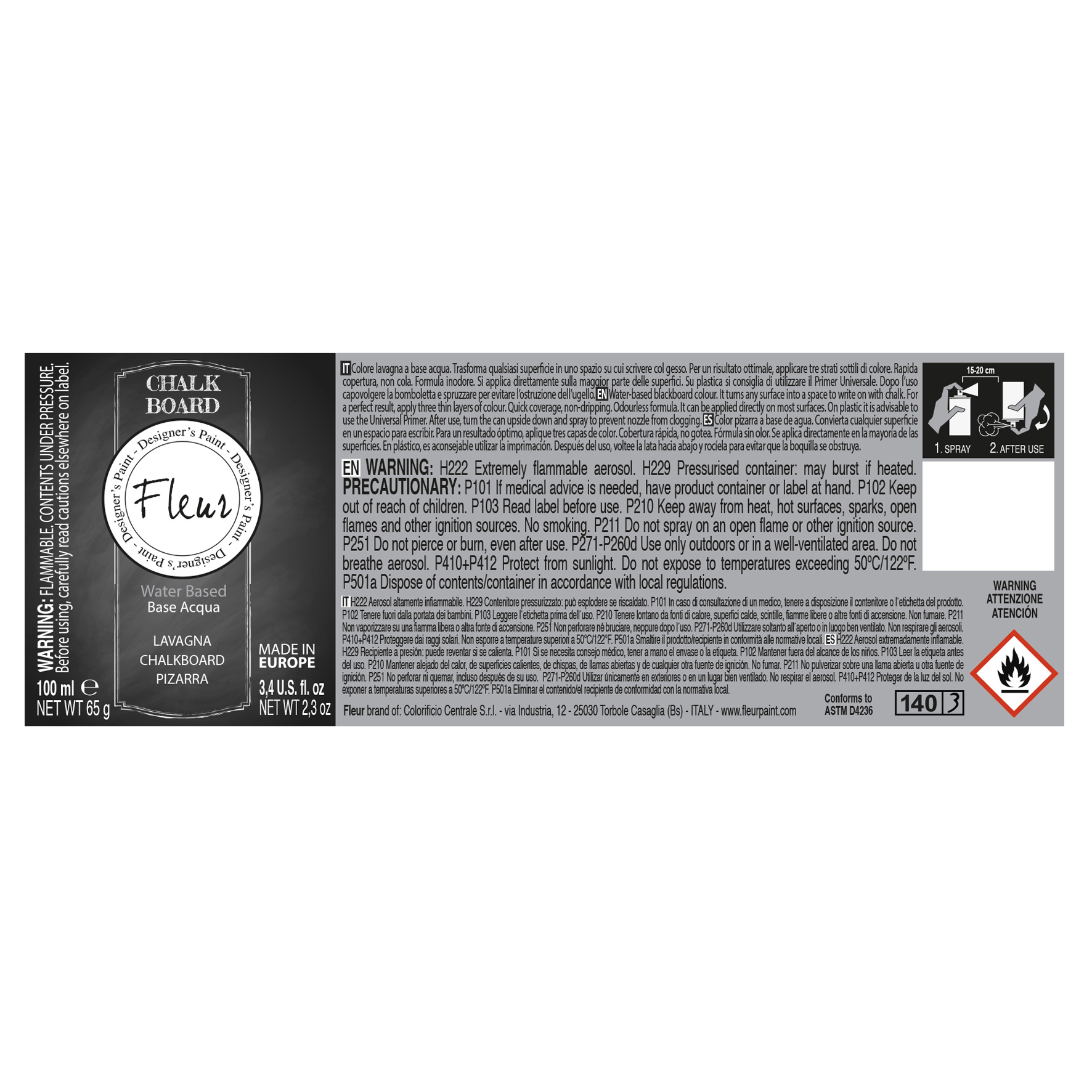Vendita online Colore effetto lavagna - fleur spray 100 ml - f77 blackboard