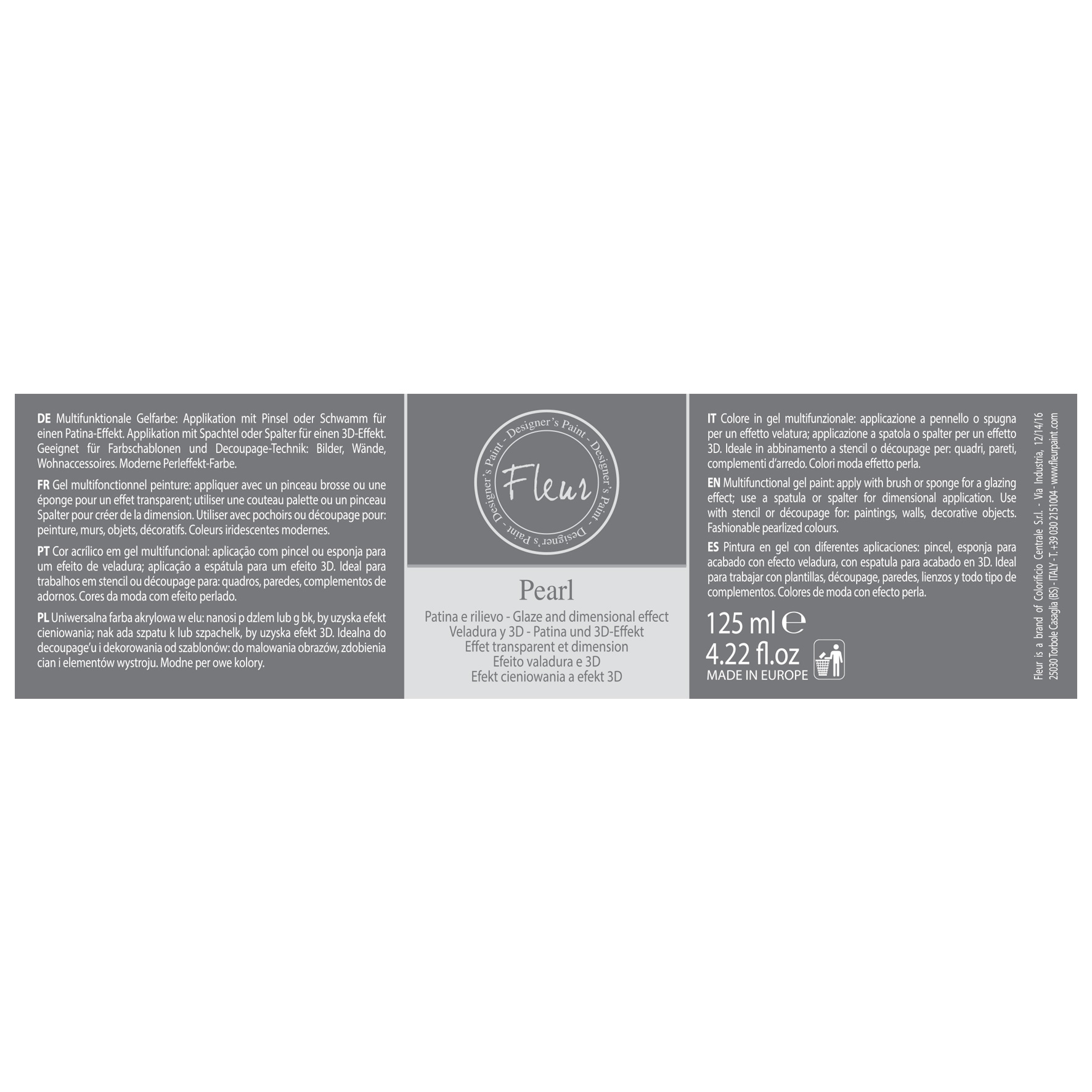 Vendita online Colore effetto perlato - fleur 125 ml - grigio perla